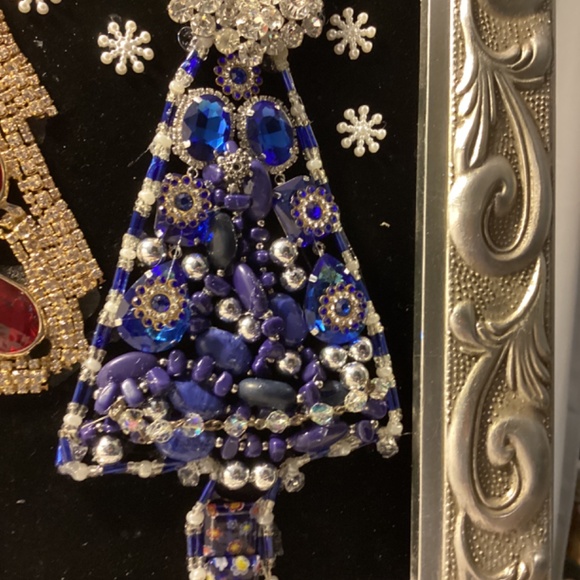 Hand Crafted | Jewelry | Vintage Brooch Jewelry Art Trees Framed Red ...